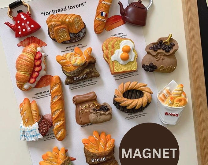 Ceramic Refrigerator Magnets . Set of 5-broccoli, Cheese, Orange ...