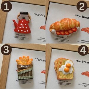 Bread Bakery Fridge Magnet Set, Realistic Miniature Food, Kitchen Decor ...