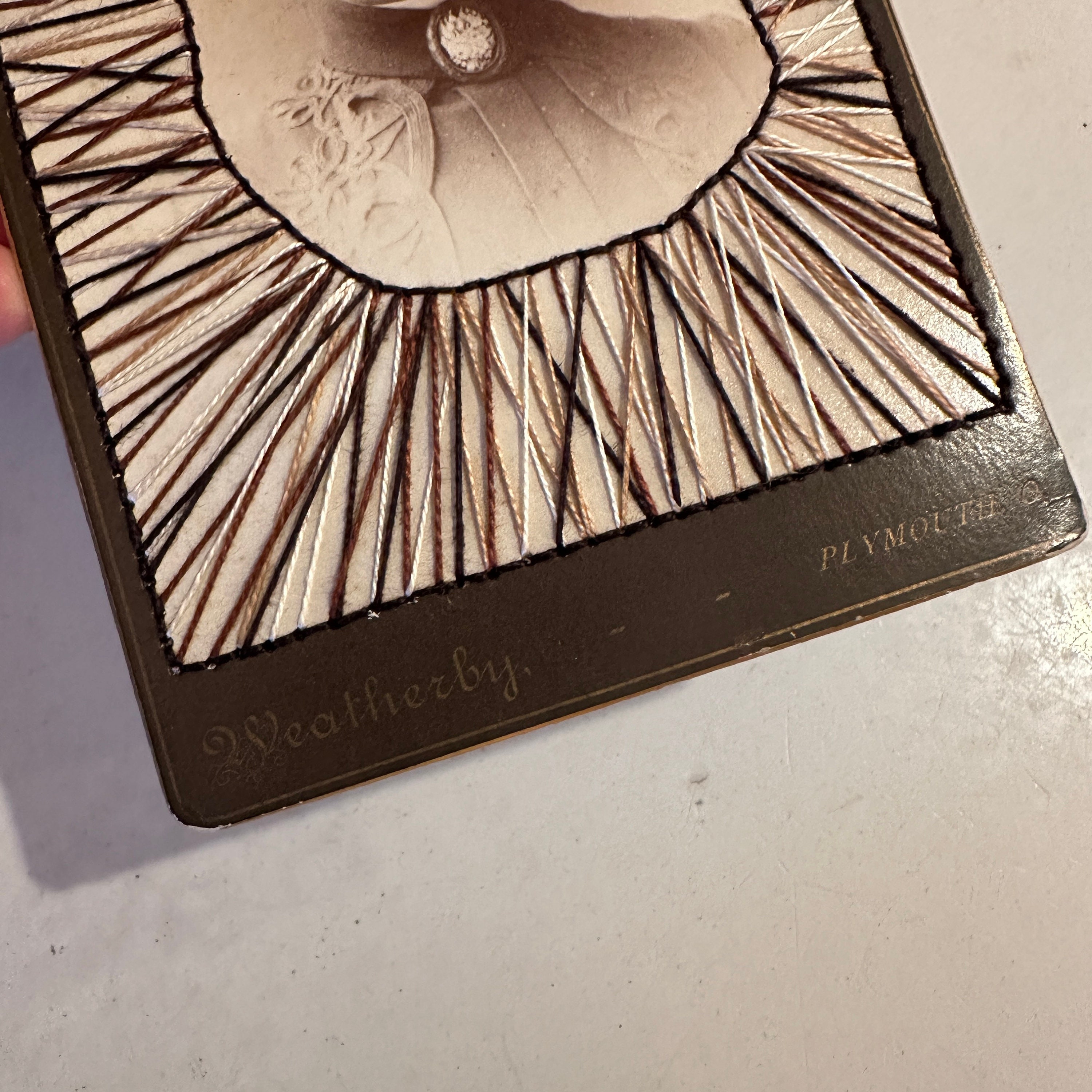 Hand Embroidered Antique Cabinet Card Original Artwork Weatherby ...