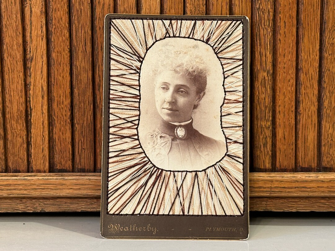 Hand Embroidered Antique Cabinet Card Original Artwork Weatherby ...