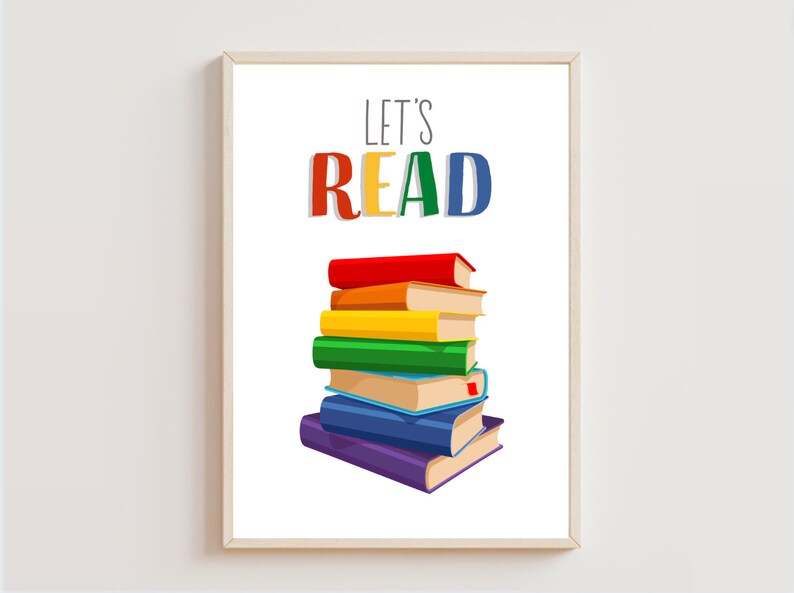 Let's Read Print Classroom Reading Poster Reading Corner Print Playroom ...