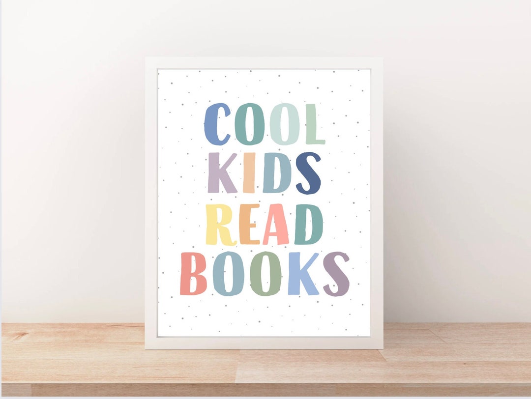 Cool Kids Read Books Print Book Lover Classroom Poster Poster Reading ...