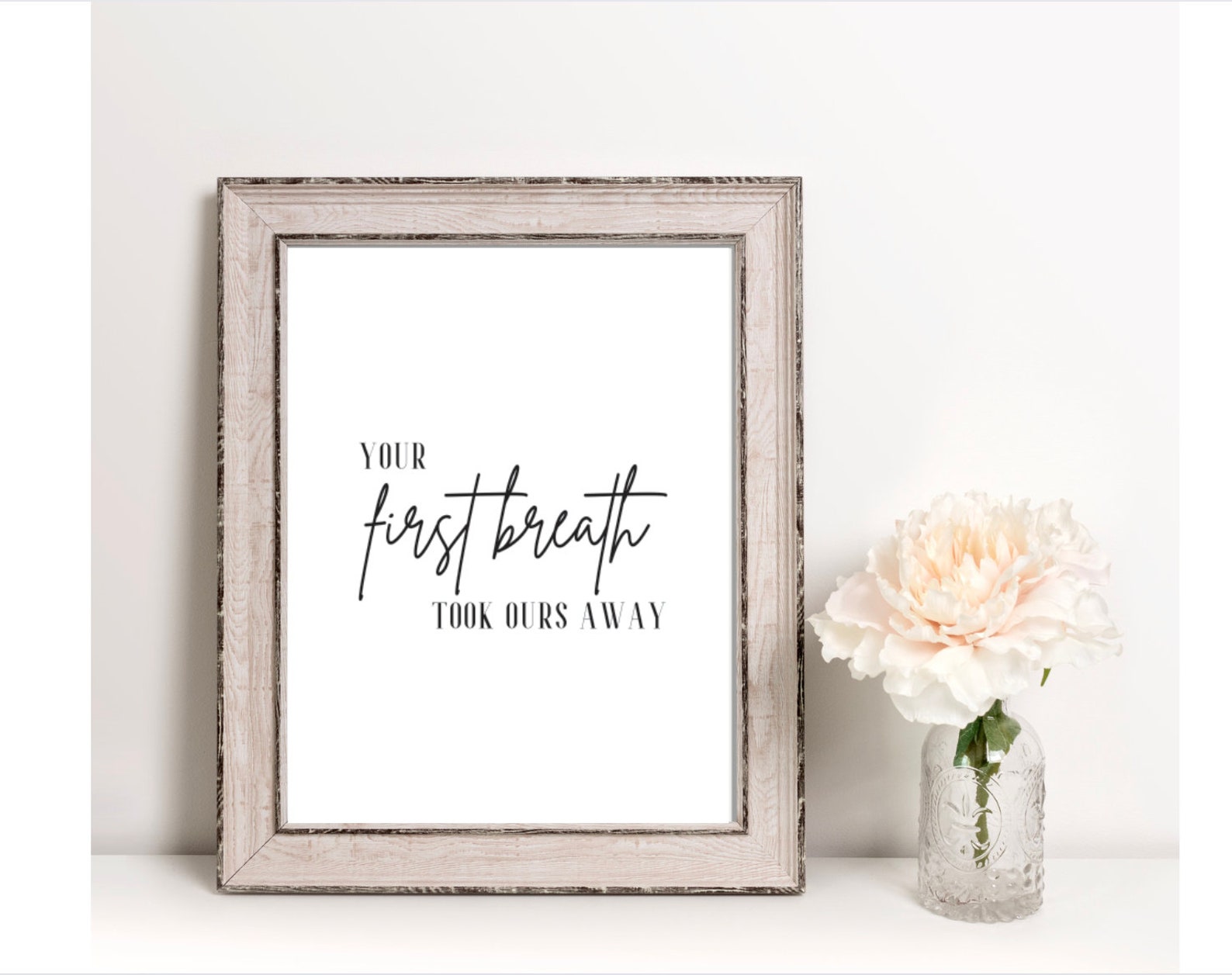 Your First Breath Print, Nursery Decor, Baby's Room Print, Typography ...