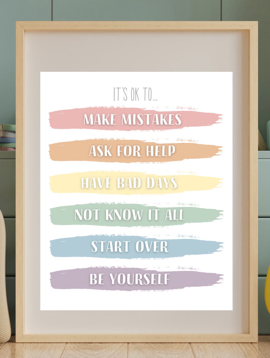 Motivational Art Print Classroom Poster Positive Affirmations Quote ...