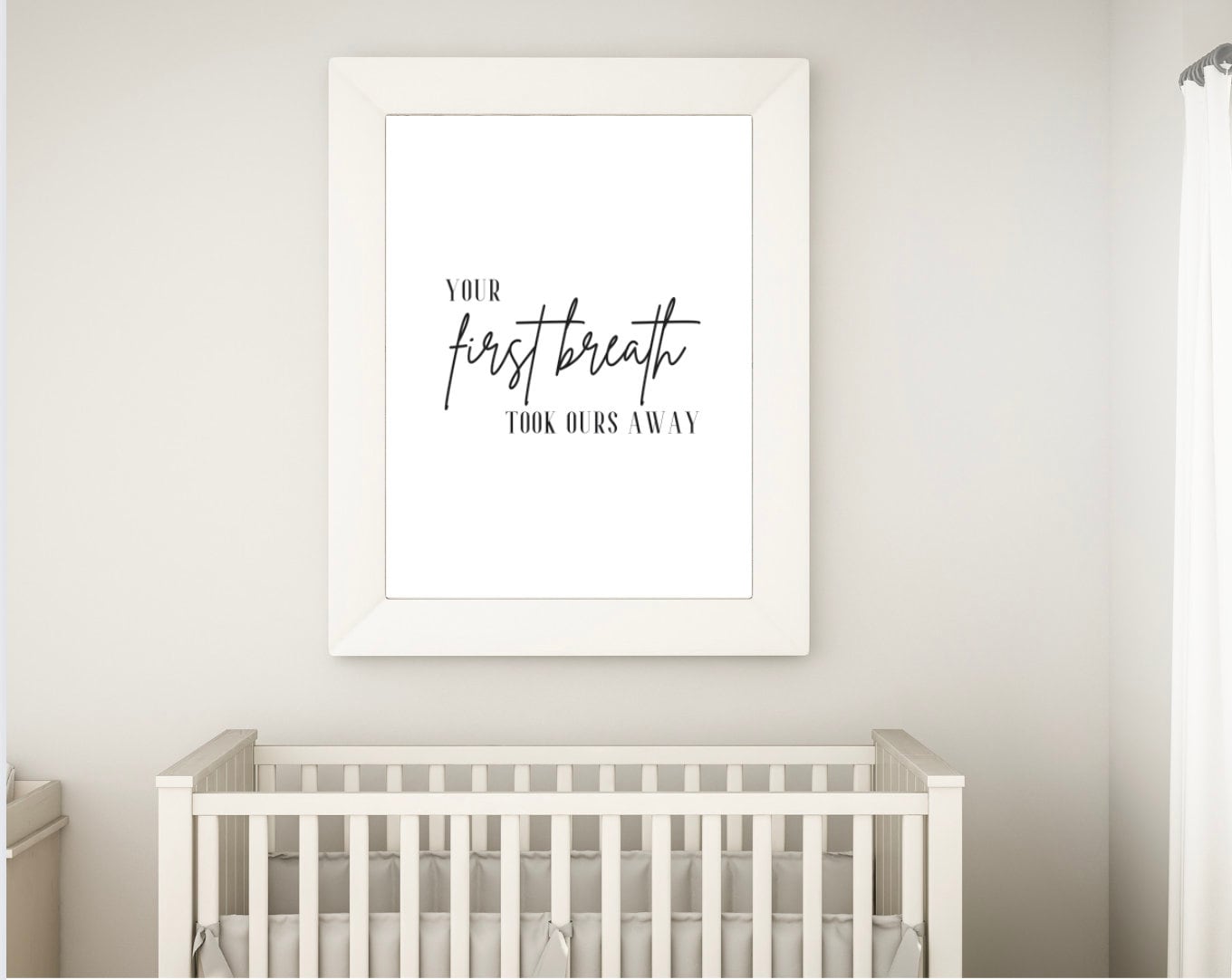 Your First Breath Print, Nursery Decor, Baby's Room Print, Typography ...
