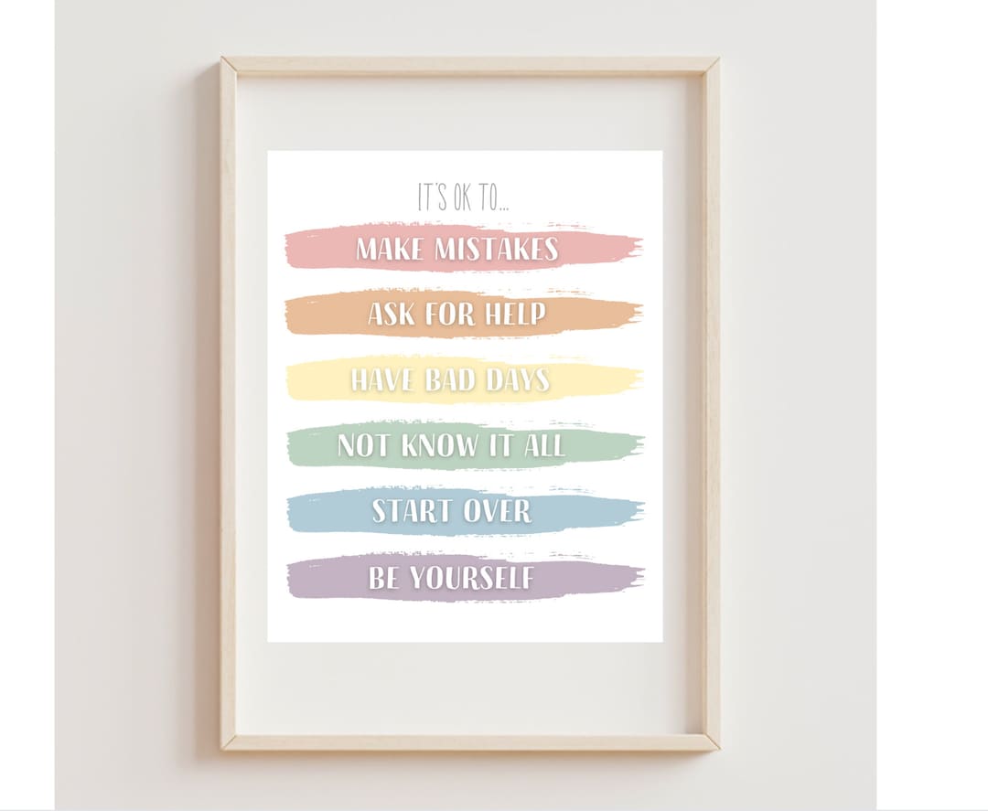 Motivational Art Print Classroom Poster Positive Affirmations Quote ...