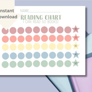 Printable Reading Chart Kids Book Log Download Reading Tracker - Etsy