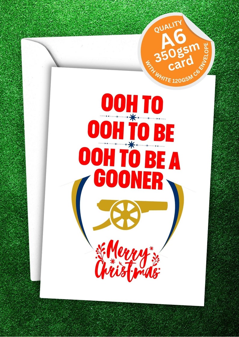 FLASH-SALE Arsenal F.C. A6 Christmas Cards choose From 9 - Etsy UK