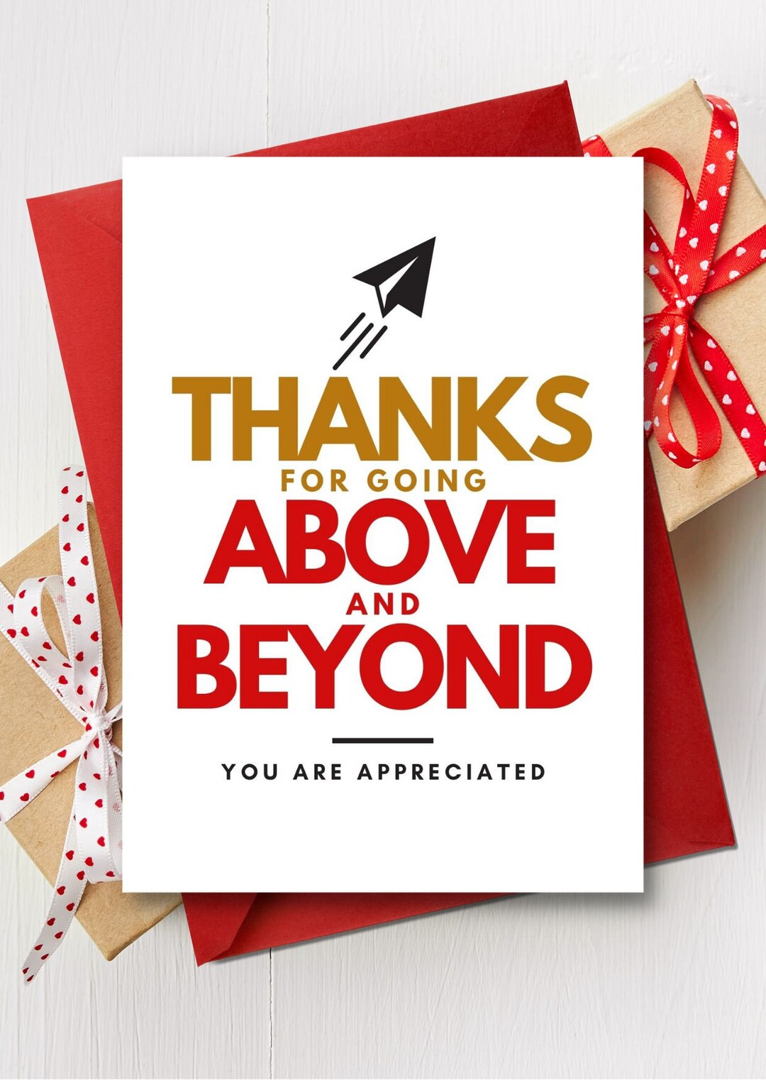 Work/staff Appreciation, Greeting Card, Thanks for Going Above and Beyond - Etsy