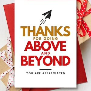 Work/staff Appreciation, Greeting Card, Thanks for Going Above and ...