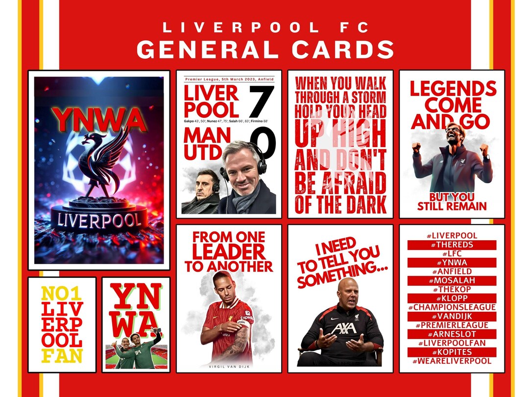 Liverpool FC GENERAL Greeting Cards | A6 Cards | Choose From 9 Unique ...