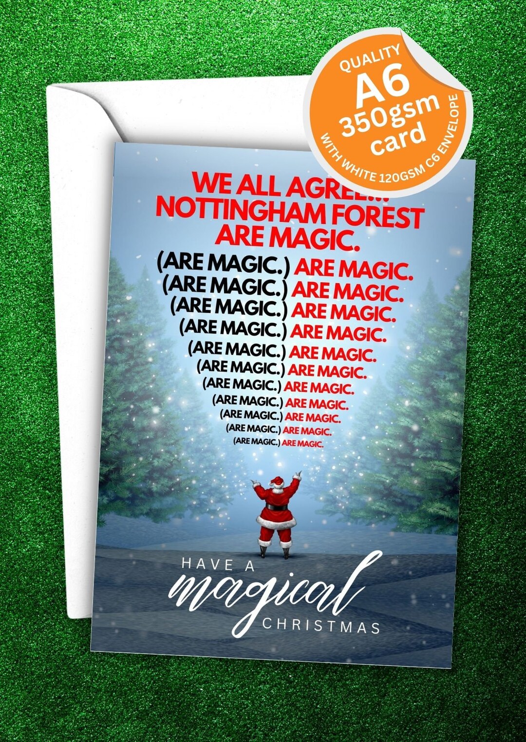 Nott'm Forest Christmas Card (design #9) | Forest Card | Nottingham ...