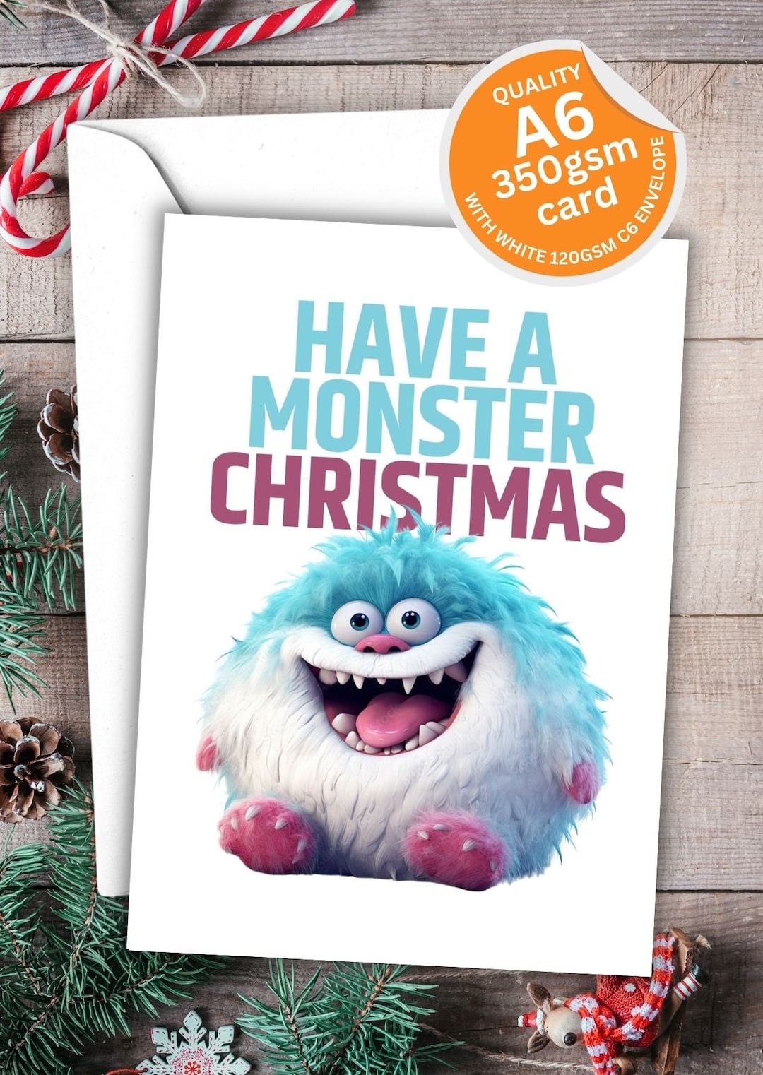 Monster Christmas Card Funny Christmas Card Bestselling Christmas Cards ...