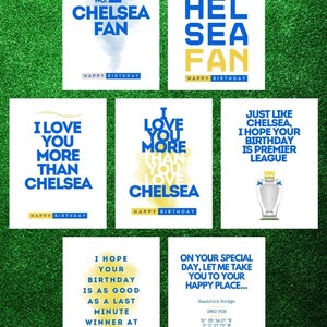 Chelsea Football Club Birthday Card choose From 7 Designs, Football ...