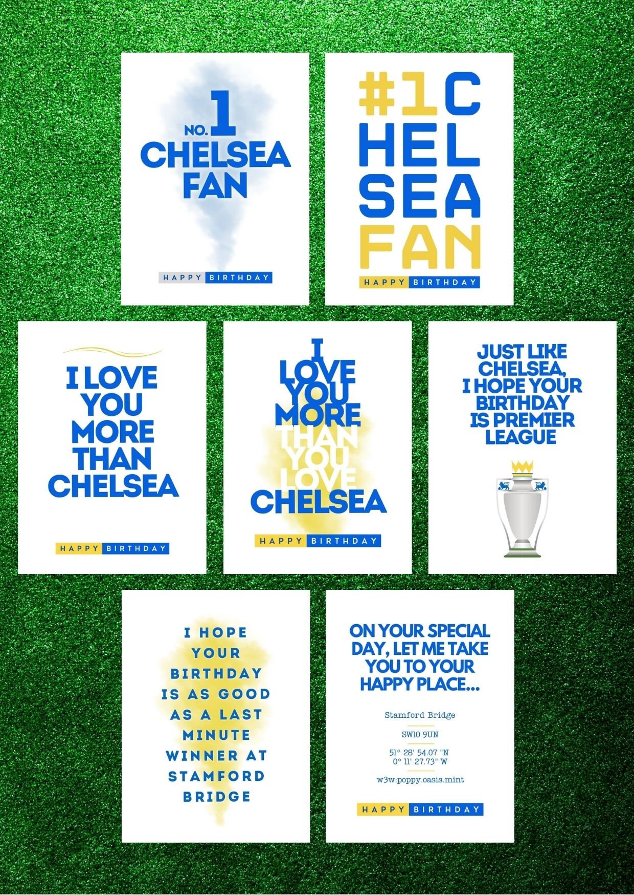Chelsea Football Club Birthday Card choose From 7 Designs, Football ...