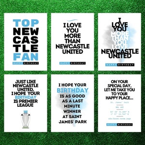Newcastle United Football Club Birthday Card (choose From 6 Designs ...
