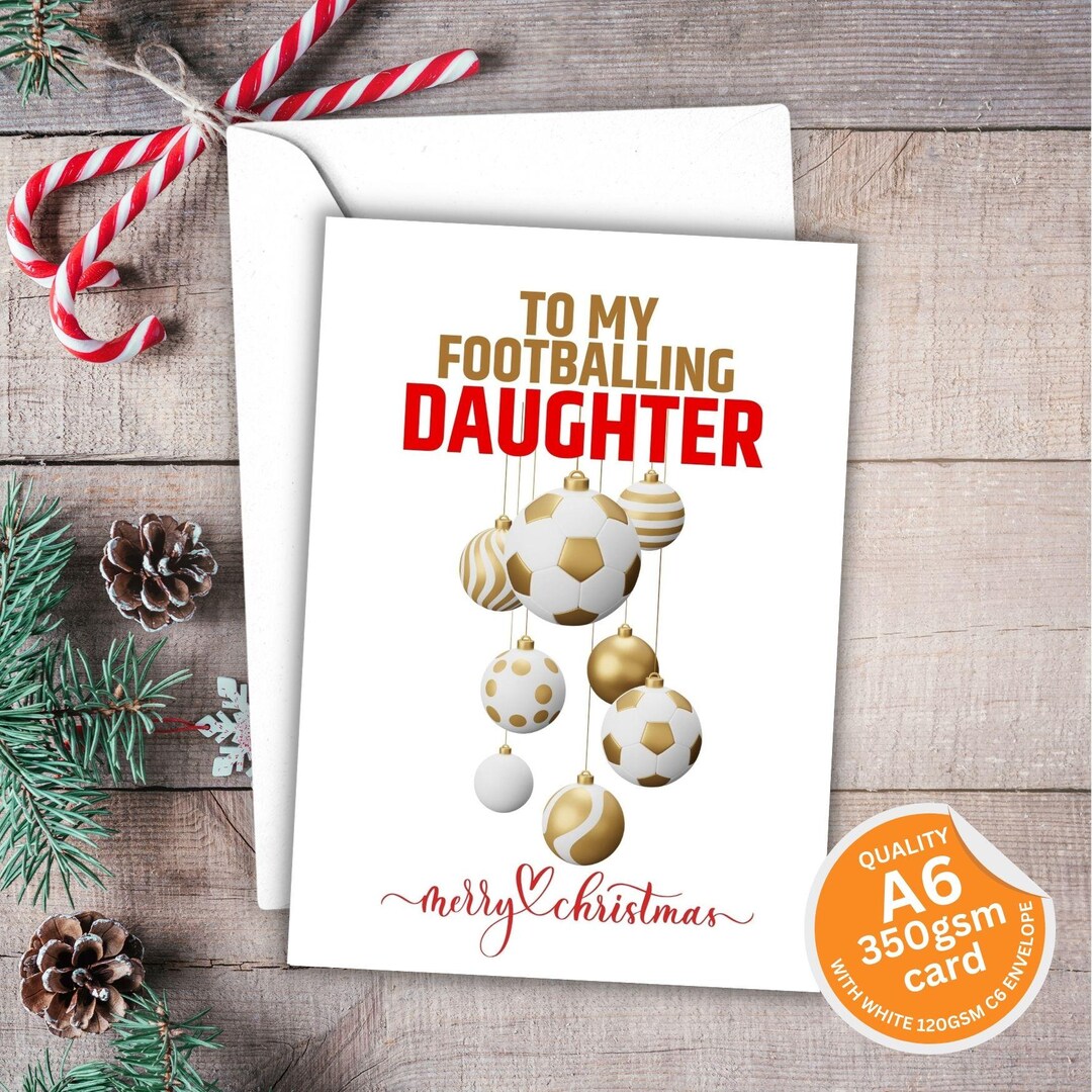 Daughter Football Christmas Card | Footballing Daughter Xmas Card ...