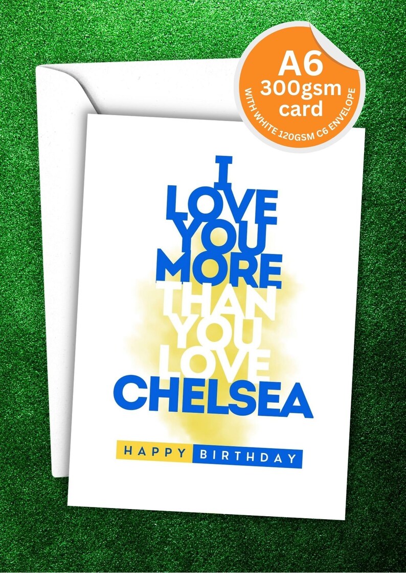 Chelsea Football Club Birthday Card choose From 7 Designs, Football ...