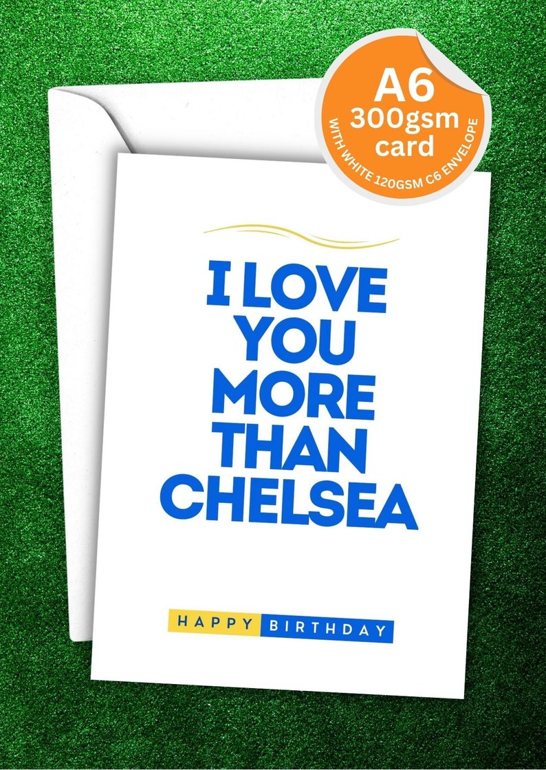 Chelsea Football Club Birthday Card choose From 7 Designs, Football ...