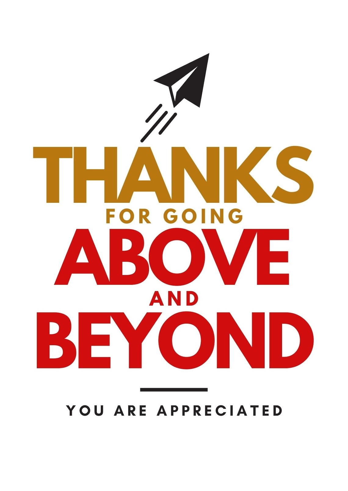 Work/staff Appreciation, Greeting Card, Thanks for Going Above and Beyond - Etsy