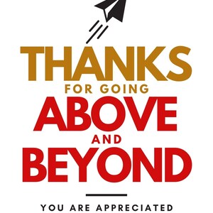 Work/staff Appreciation, Greeting Card, Thanks for Going Above and ...