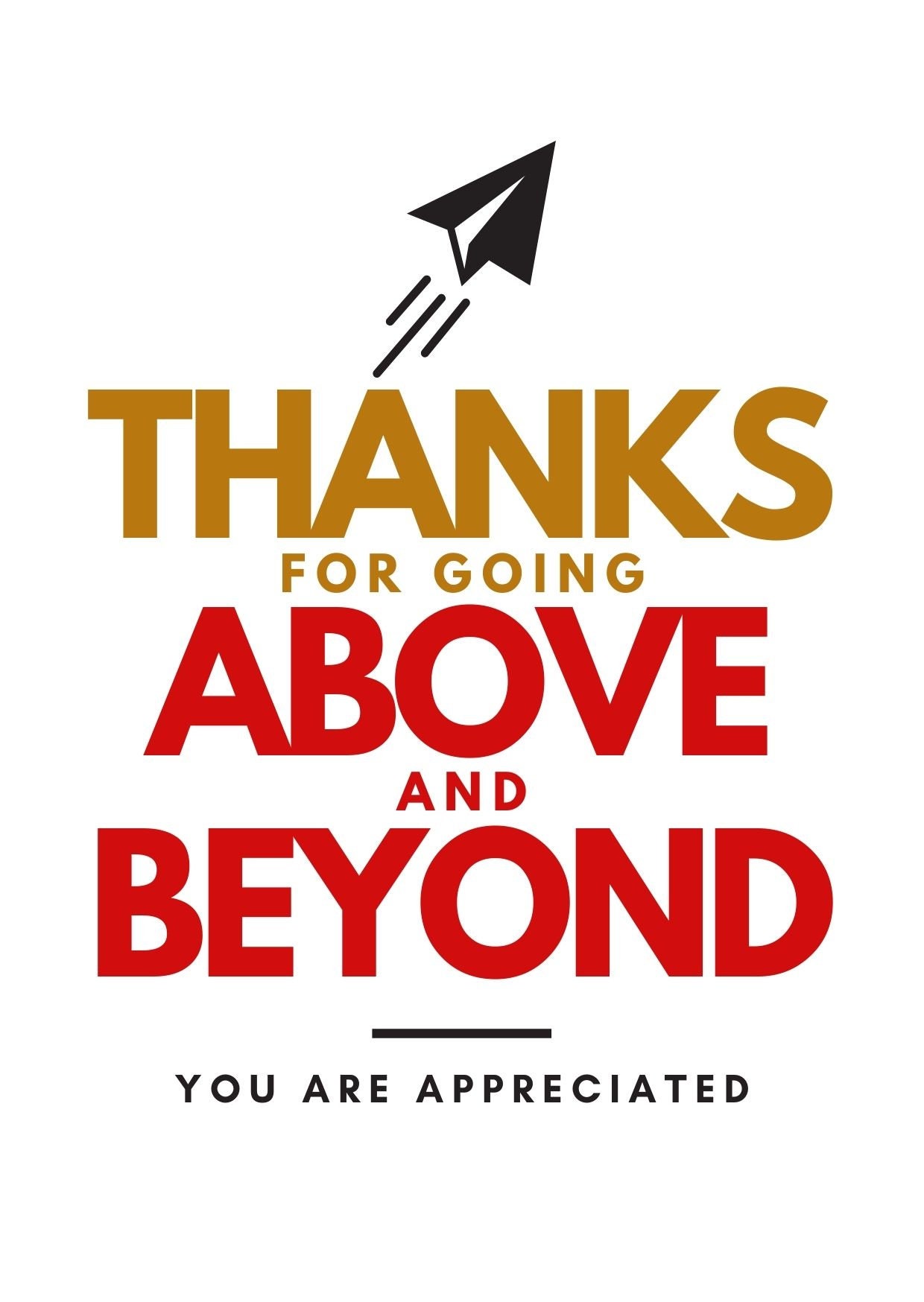 Work/staff Appreciation, Greeting Card, Thanks for Going Above and Beyond - Etsy