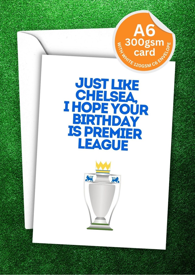 Chelsea Football Club Birthday Card choose From 7 Designs, Football ...