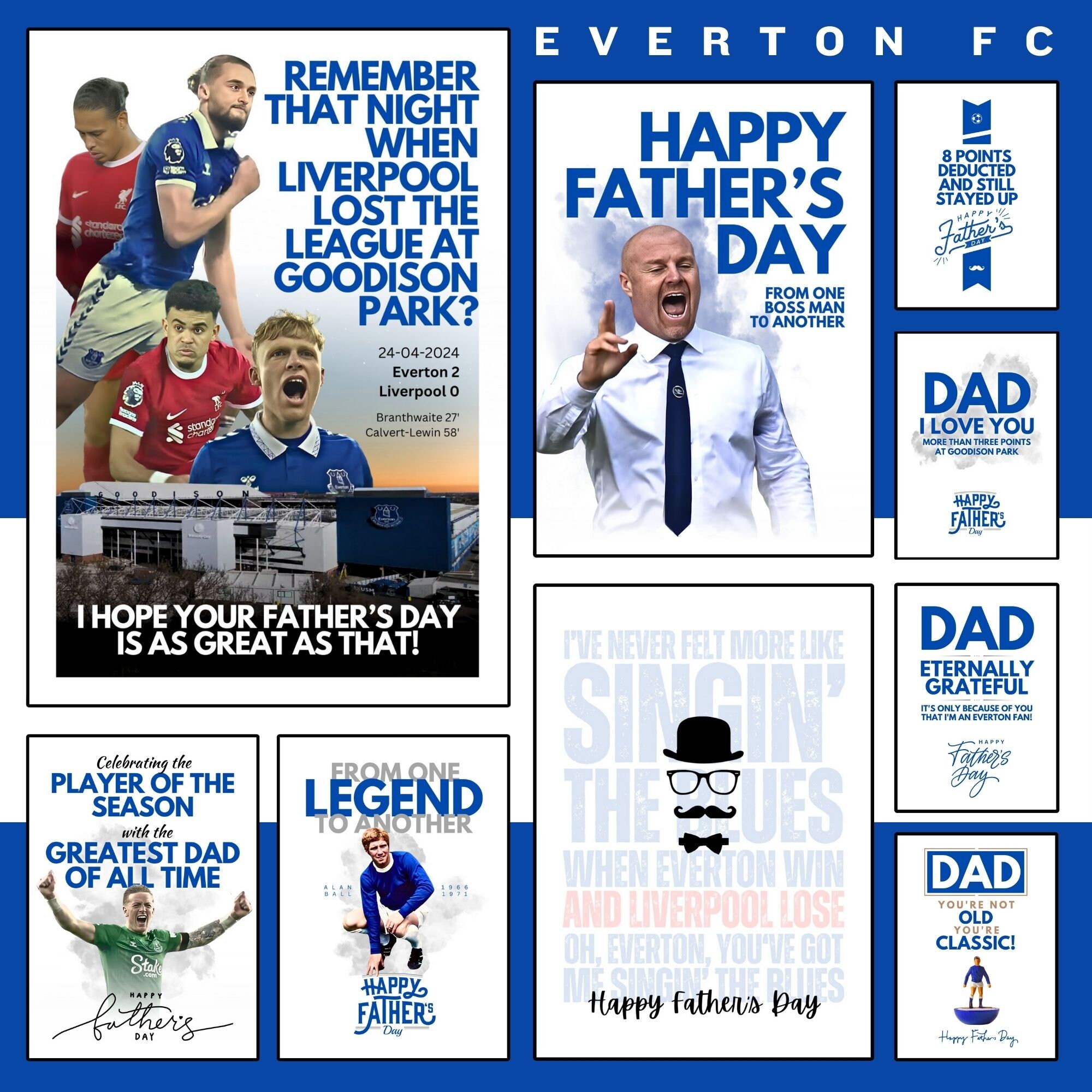 Everton FC Father's Day Greeting Cards A6 Cards Choose From 9 Unique ...