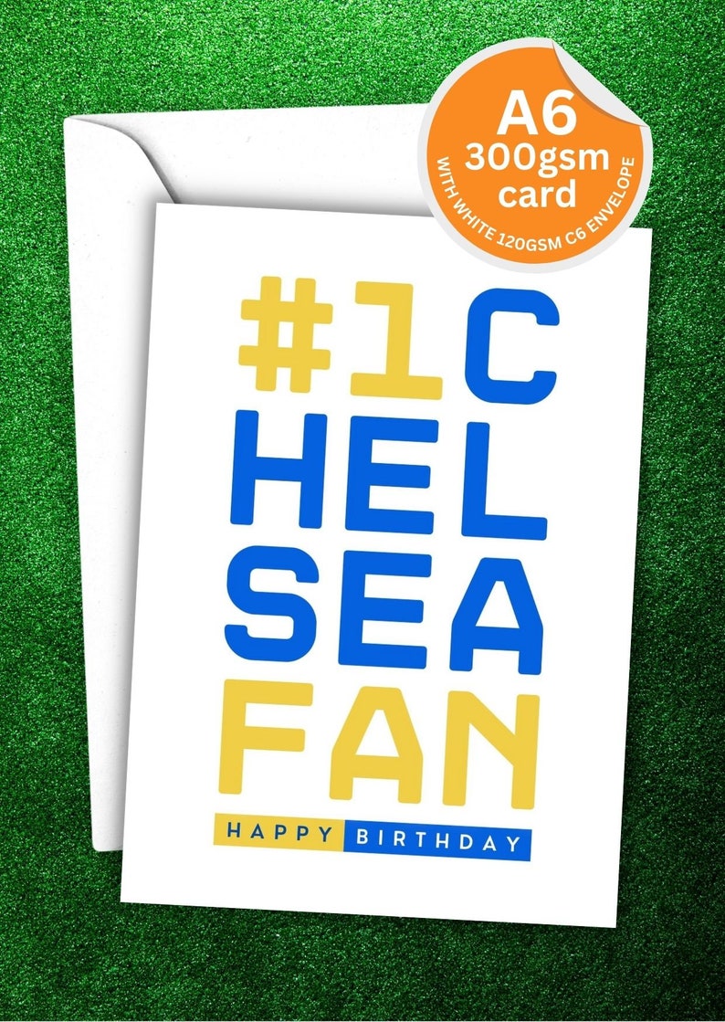 Chelsea Football Club Birthday Card choose From 7 Designs, Football ...