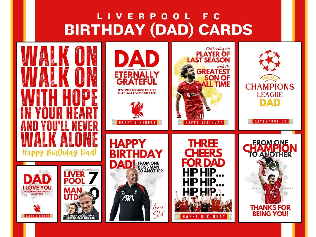 Liverpool FC BIRTHDAY (DAD) Greeting Cards | A6 Cards | Choose From 9 ...