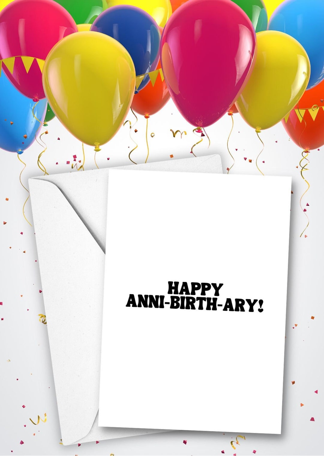 Funny Contemporary Birthday Card, Happy Anni-birth-ary! - Etsy