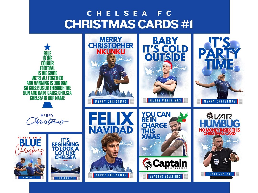 Chelsea FC | CHRISTMAS (general) #1 Cards | A6 | Choose From 9 Unique ...