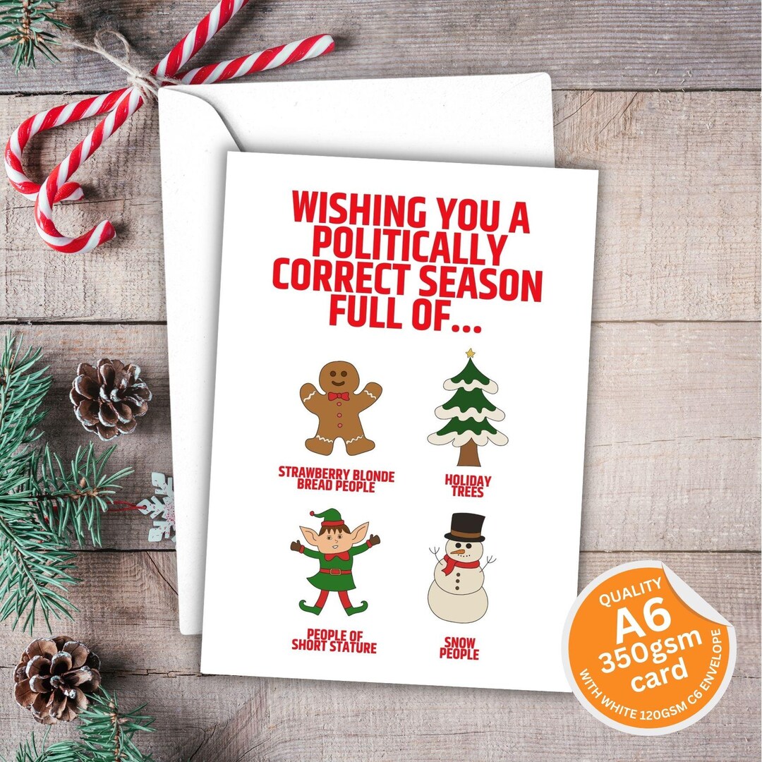 Funny Politically Correct Christmas Card | A6 350gsm - Etsy UK