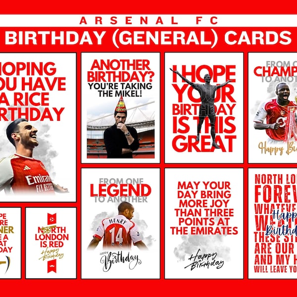 Arsenal Birthday Cards - Etsy UK