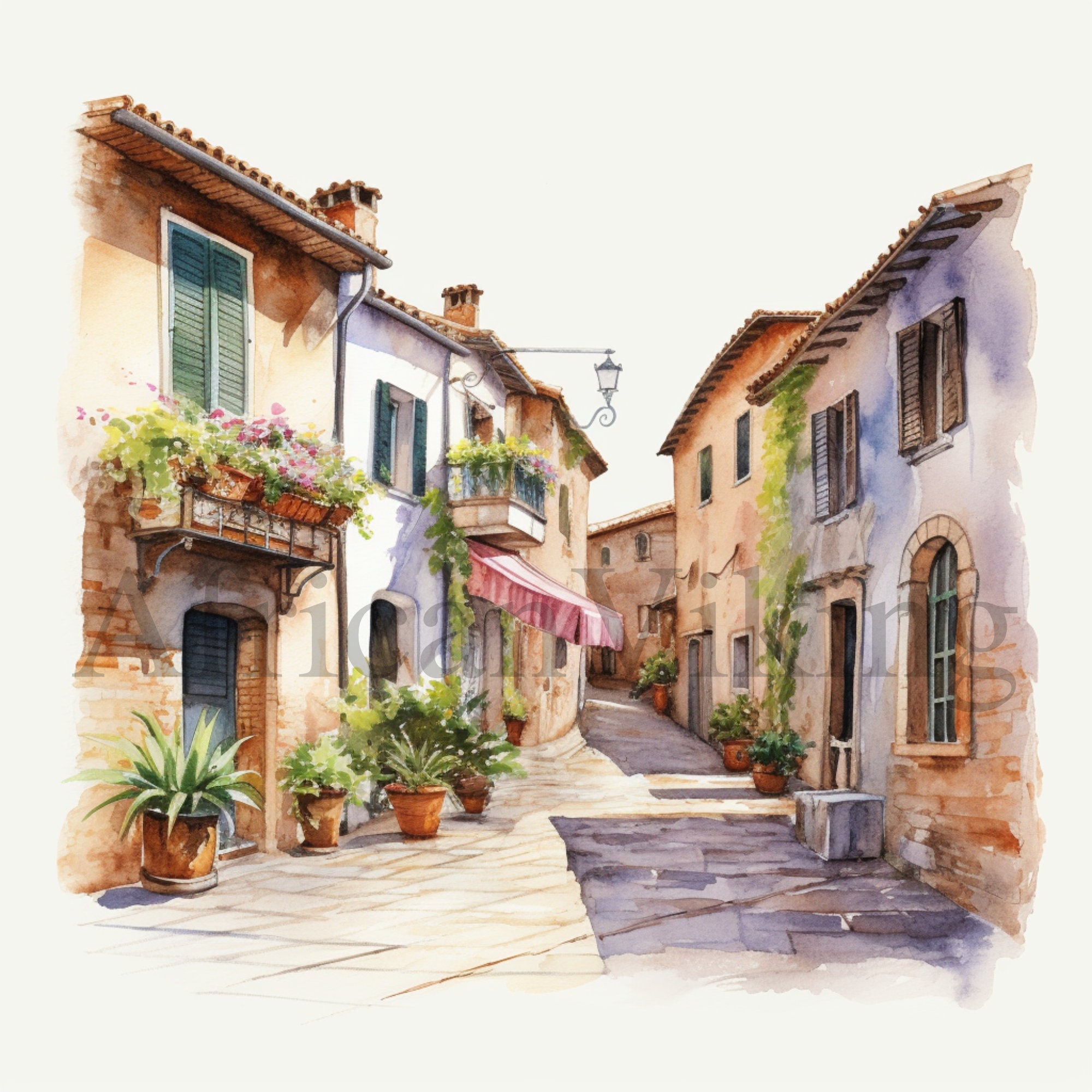 Italian Village Streets Clipart 10 High Quality Jpgs Digital Download ...