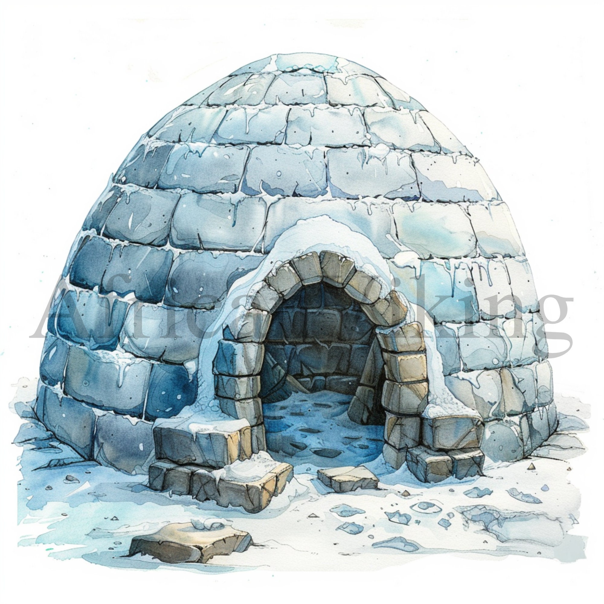 Igloo Clipart | 10 High Quality Jpgs | Digital Download | Card Making ...