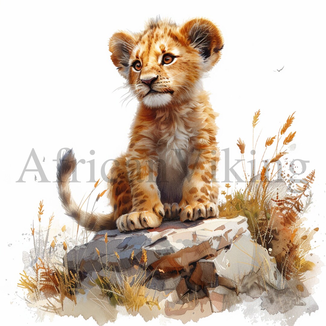 Cute Lion Cub Clipart | 10 High Quality Jpgs | Digital Download ...