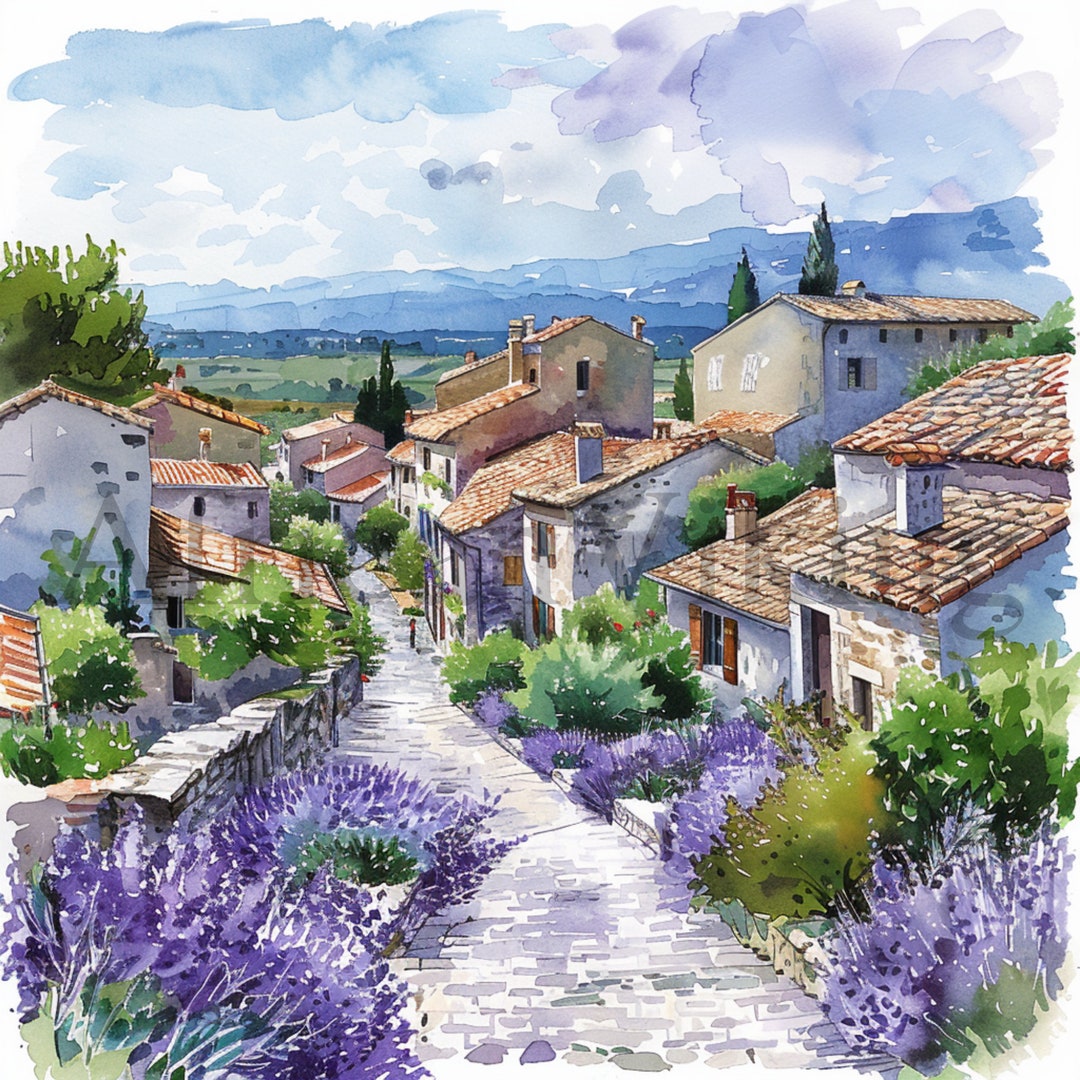 Provence Landscape Clipart | 10 High Quality Jpgs | Digital Download ...