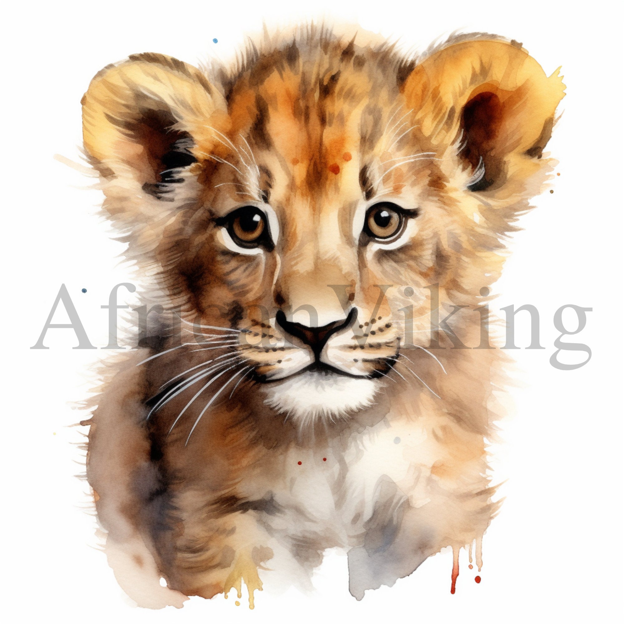 Cute Lion Cub Clipart 10 High Quality Jpgs Digital Download Card Making ...