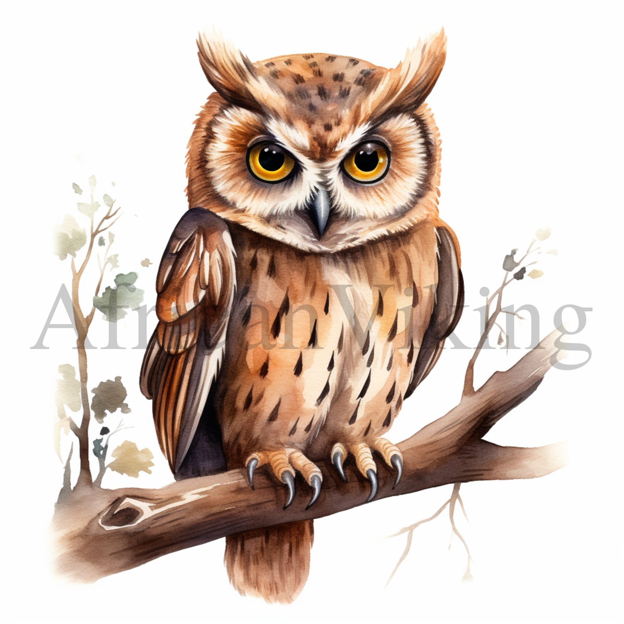 Watercolor Owl Clipart 10 High Quality Jpgs Digital Download Card ...