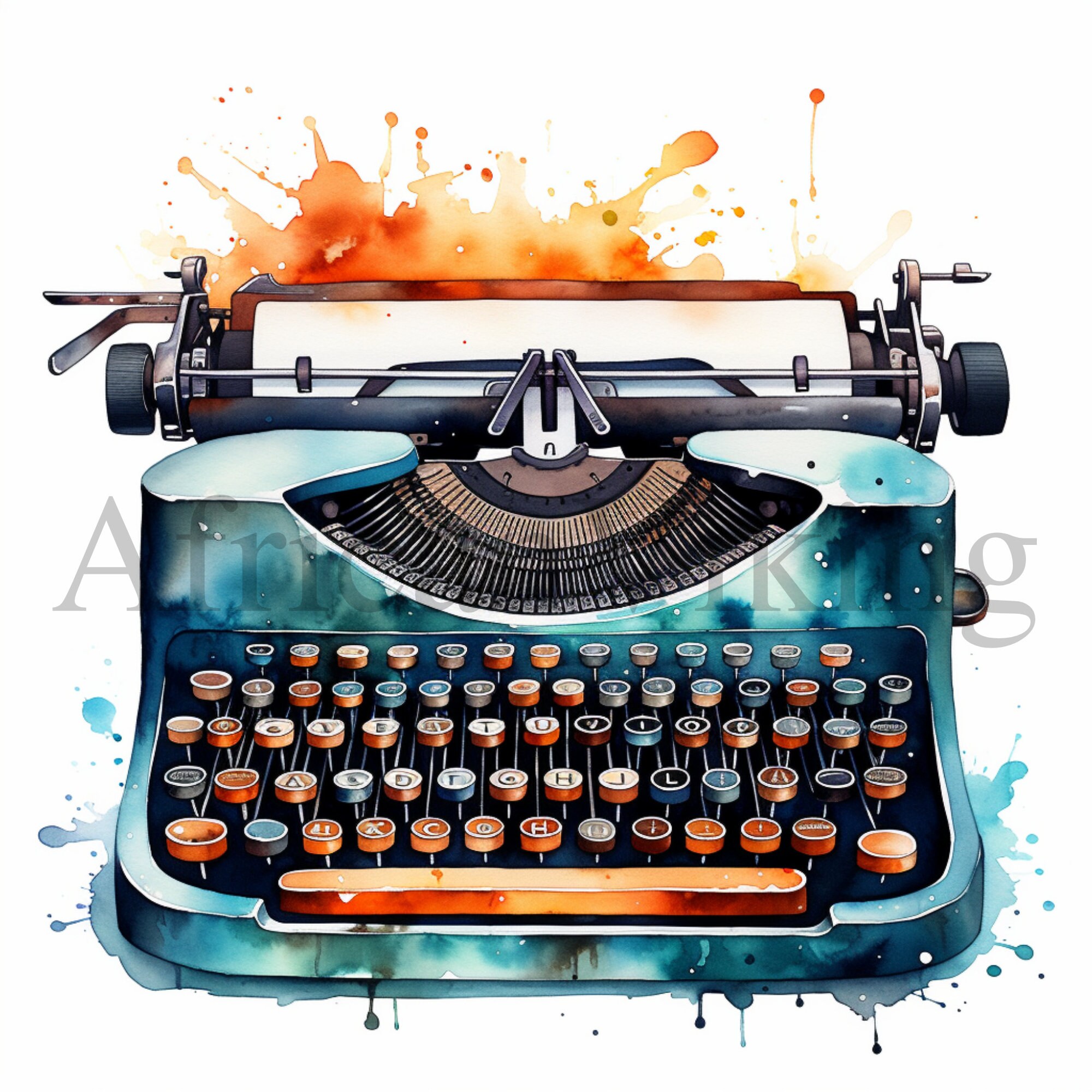 Typewriter Clipart | 10 High Quality Jpgs | Digital Download | Vintage ...