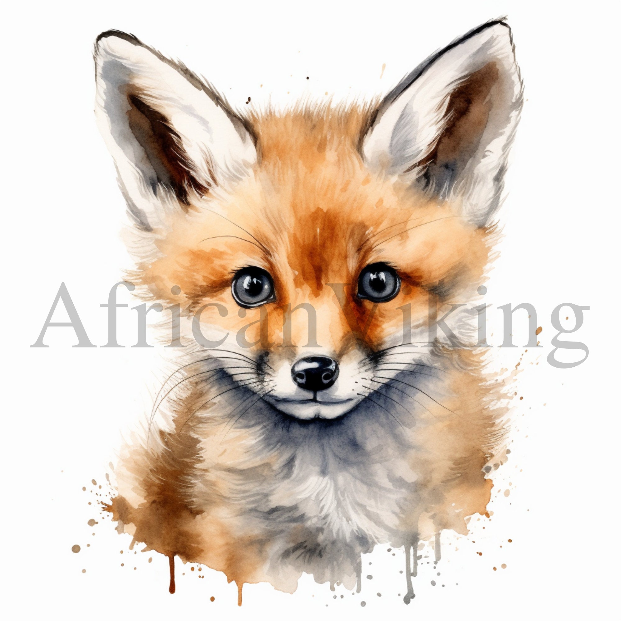 Baby Fox Clipart 10 High Quality Jpgs Digital Download Card Making Cute ...