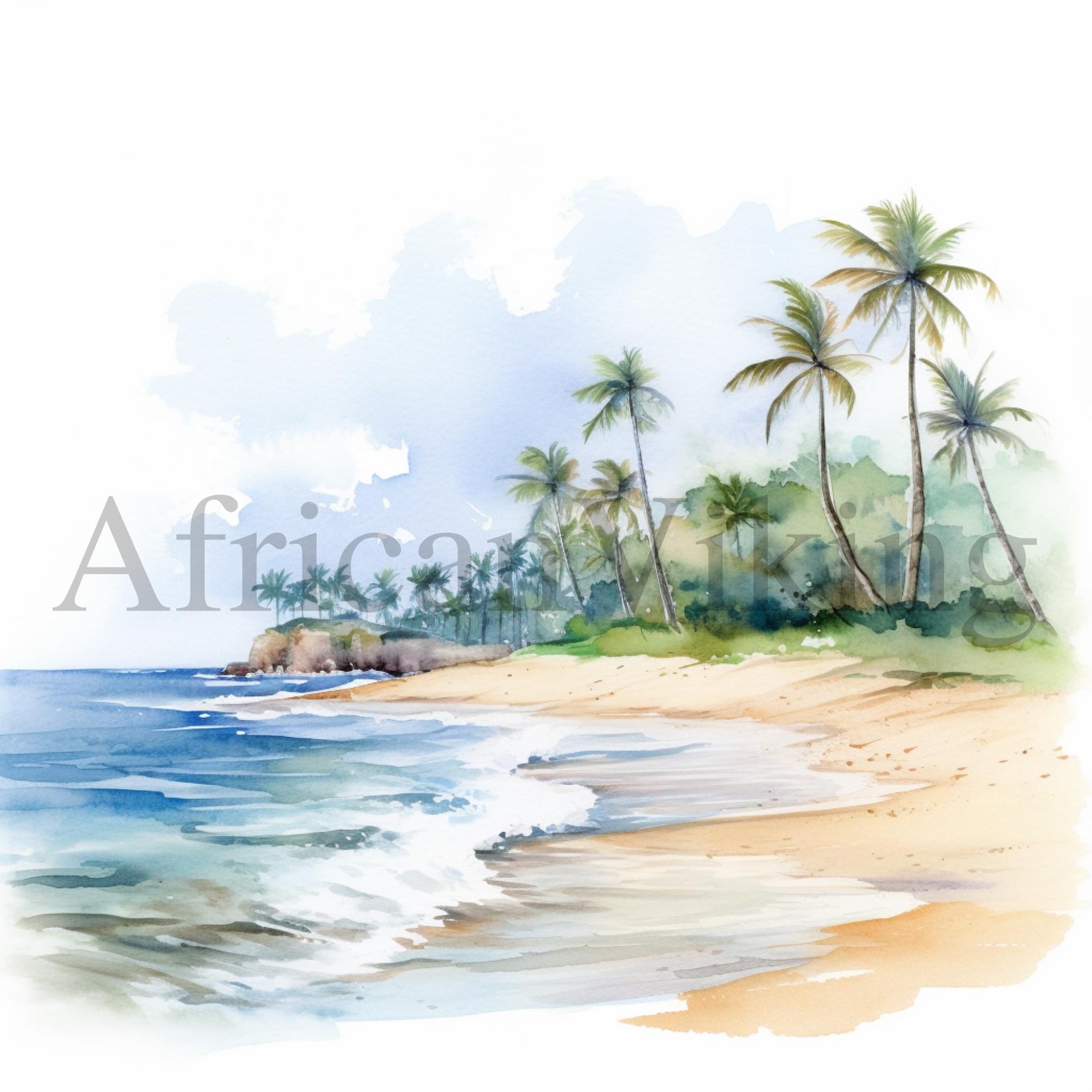 Beach Scenes Clipart | 10 High Quality Jpgs | Instant Digital Download ...