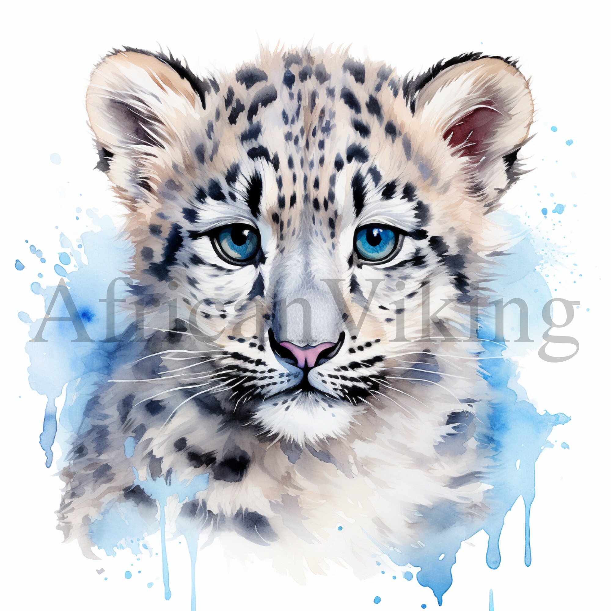 Snow Leopard Clipart | 10 High Quality Jpgs | Digital Download | Card ...