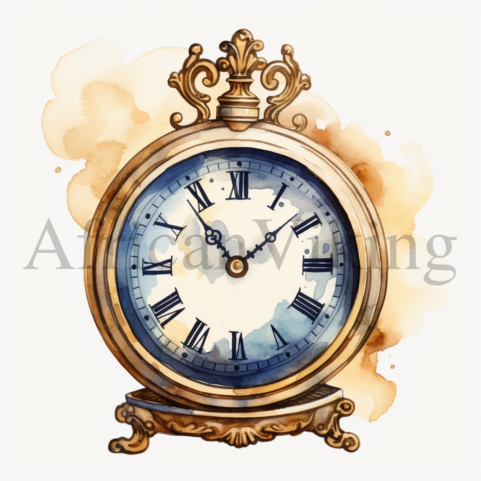 Old Fashioned Alarm Clock Clipart | 10 High Quality Jpgs | Digital ...