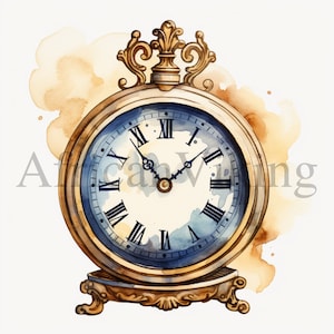 Old Fashioned Alarm Clock Clipart | 10 High Quality Jpgs | Digital ...