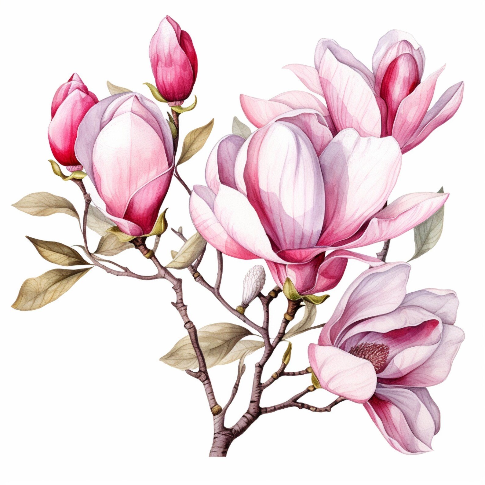 Magnolia Branches Clipart | 10 High Quality Jpgs | Digital Download ...