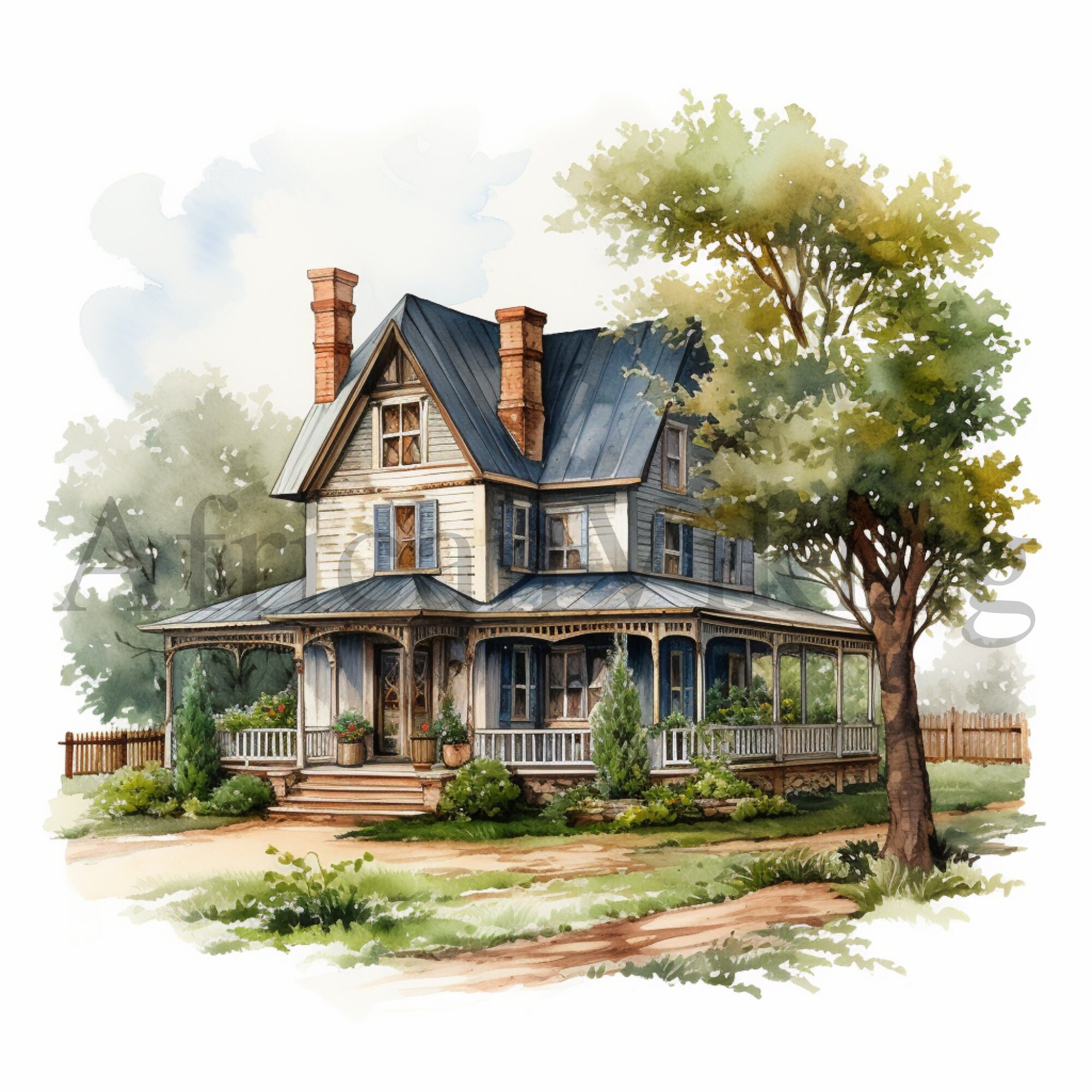 Farmhouse Clipart | 10 High Quality Jpgs | Digital Download | Digital ...