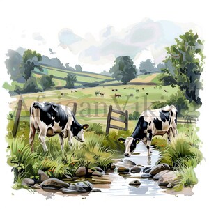 Watercolor Countryside Animals Clipart | 10 High Quality Jpgs | Digital ...