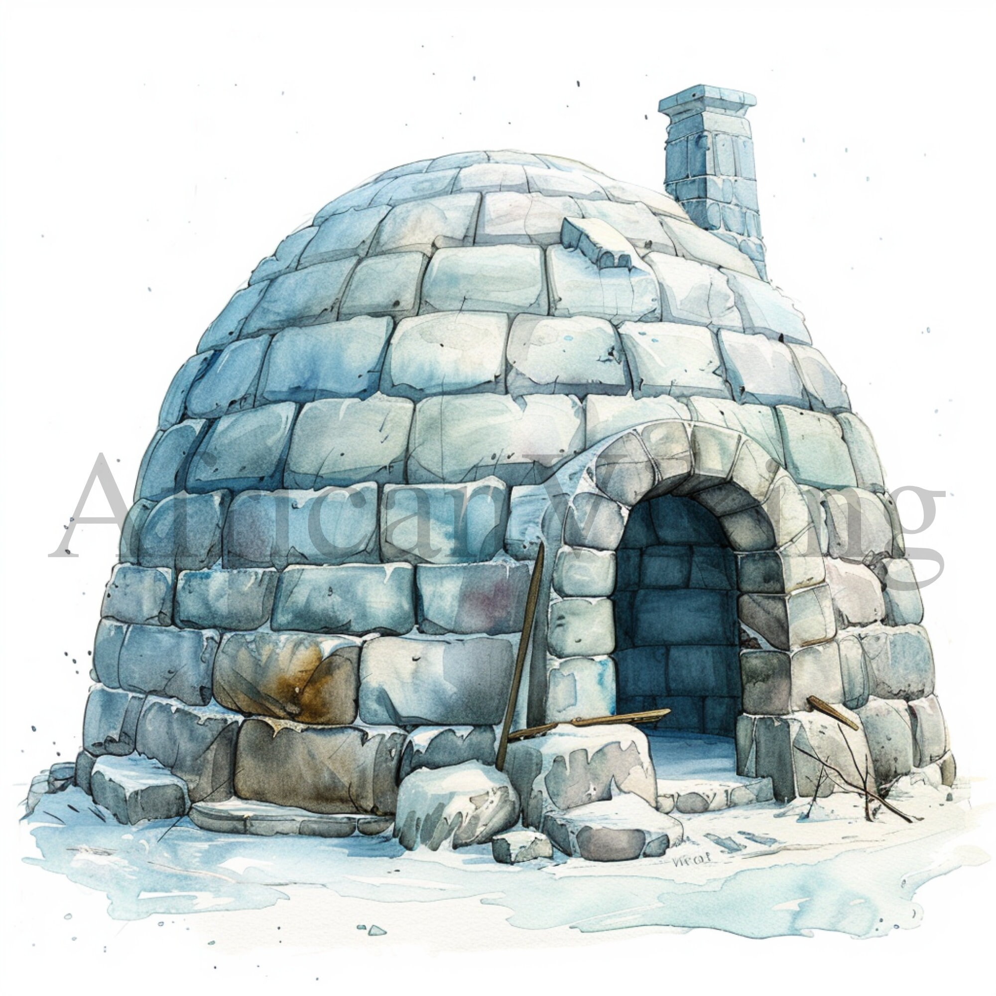 Igloo Clipart | 10 High Quality Jpgs | Digital Download | Card Making ...